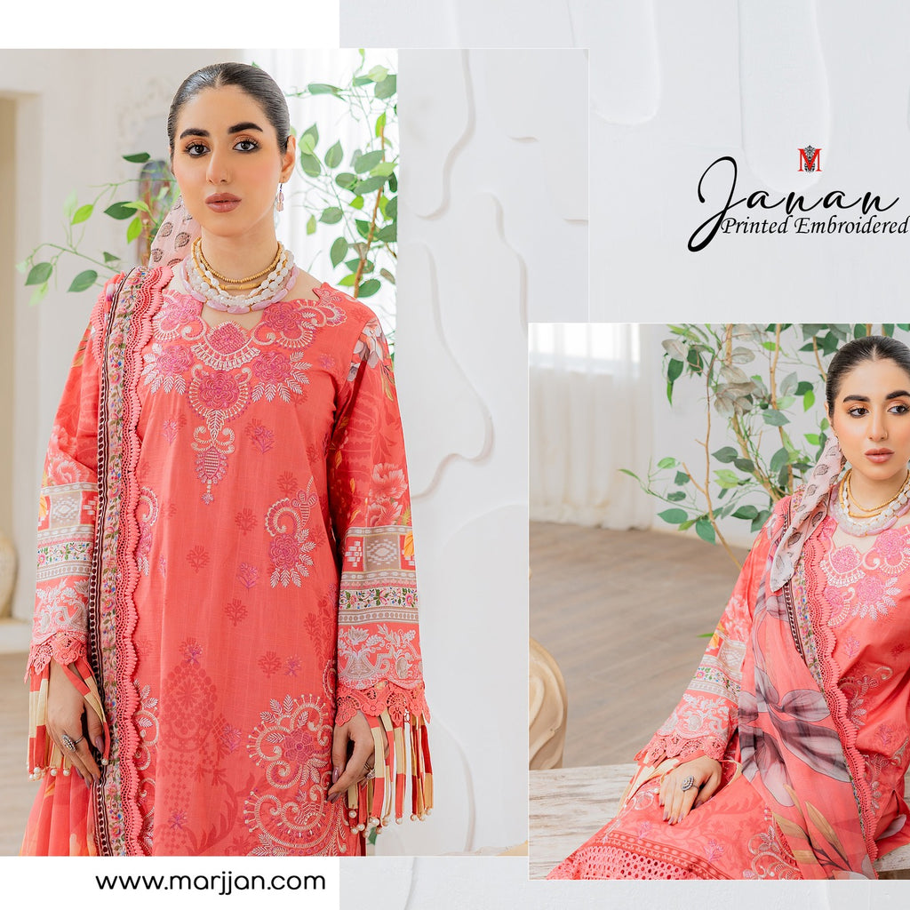 Elegance of Janan Printed Embroidered Collection – Marjjan